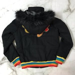 COOGI | Jackets & Coats | Coogi Black Jacket With Detachable Faux Fur ...